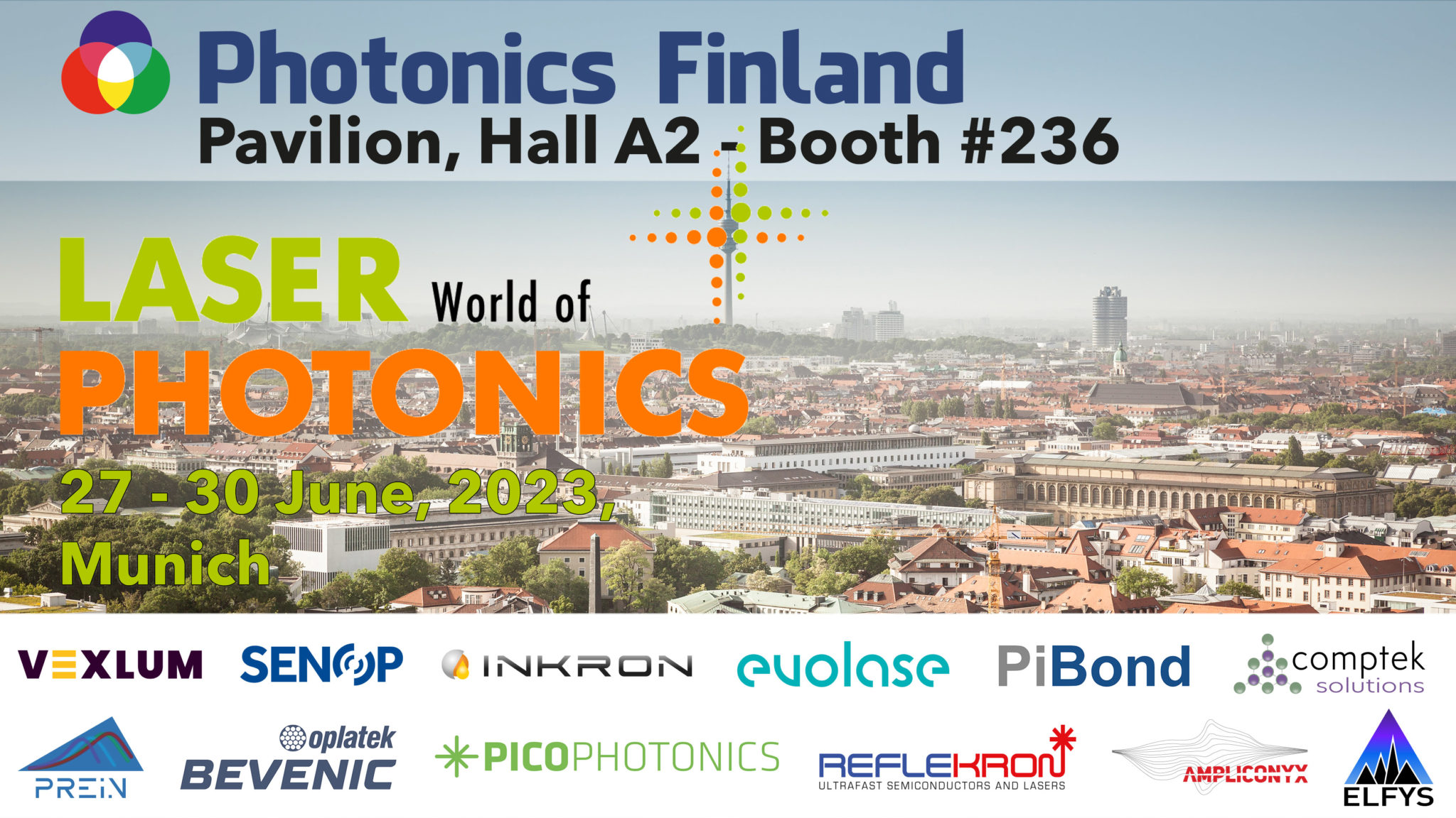 Laser World of Photonics 2023 – Photonics Finland Pavilion – HALL A2 – Booth #236 – Photonics ...